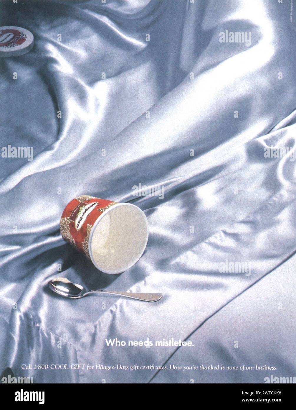 1999 Häagen-Dazs ad. 'Who need mistletoe' Stock Photo - Alamy