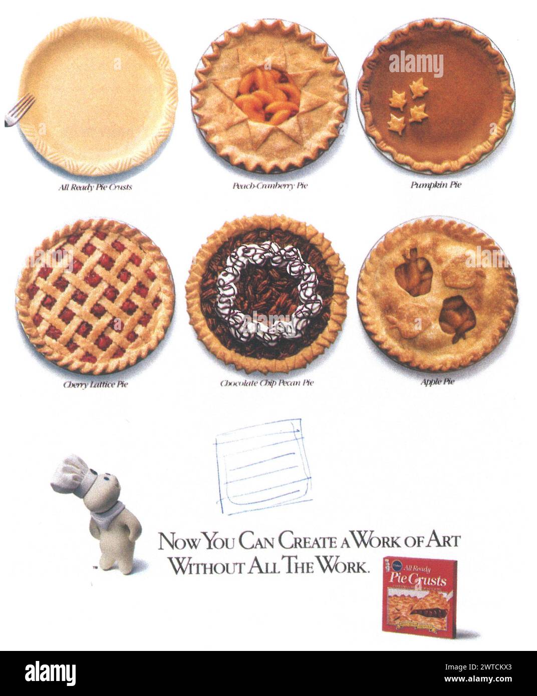 1990 Pillsbury Pie crusts Ad Stock Photo - Alamy
