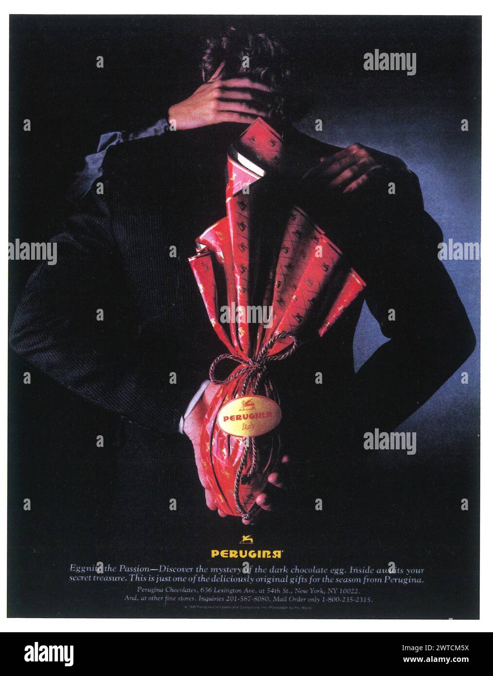1991 Perugina dark chocolate egg ad. "Eggnite the passion Stock Photo ...