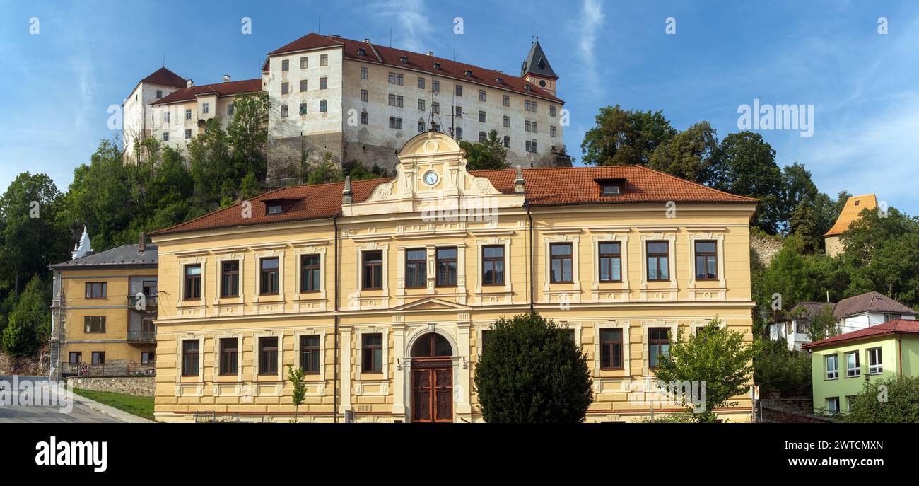 Vimperk castle and Vimperk gymnasium, Czech Republic Stock Photo - Alamy