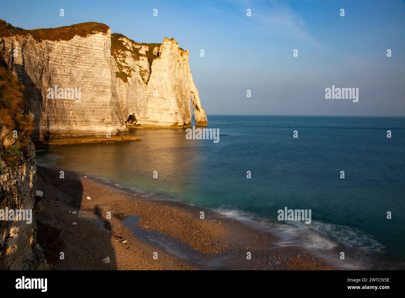 coastal landscape along the Falaise d'Aval the famous white cliffs of ...