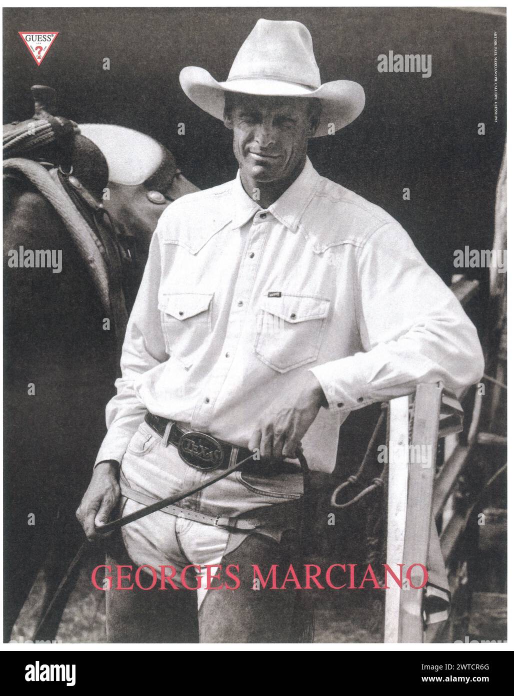 1992 Guess ad with Georges Marciano Co-Founder of Guess Stock Photo - Alamy