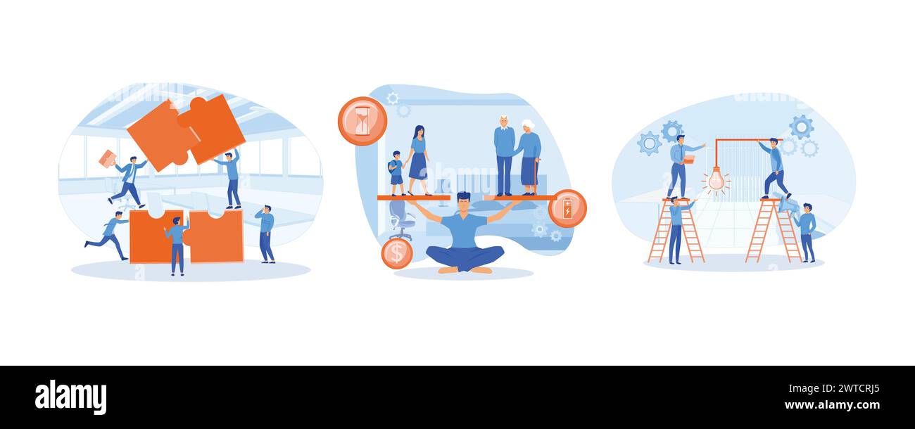 Symbol of teamwork, cooperation, partnership. Good balance between idea, time and work ...