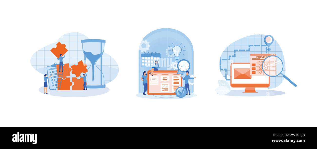 Project management concept. Marketing analysis and development ...