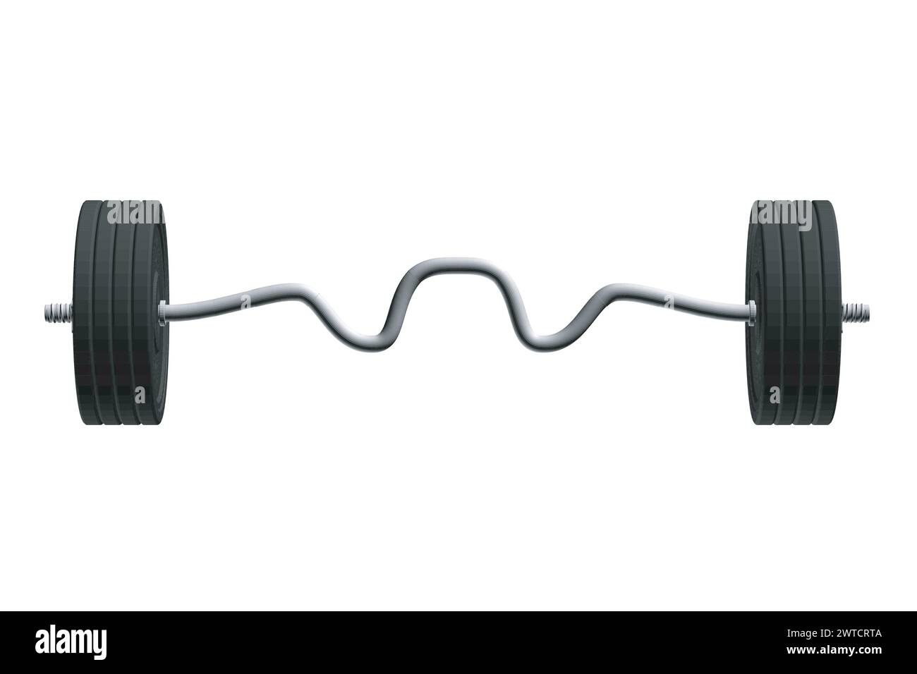 Polygonal model of a barbell, isolated on the white background ...