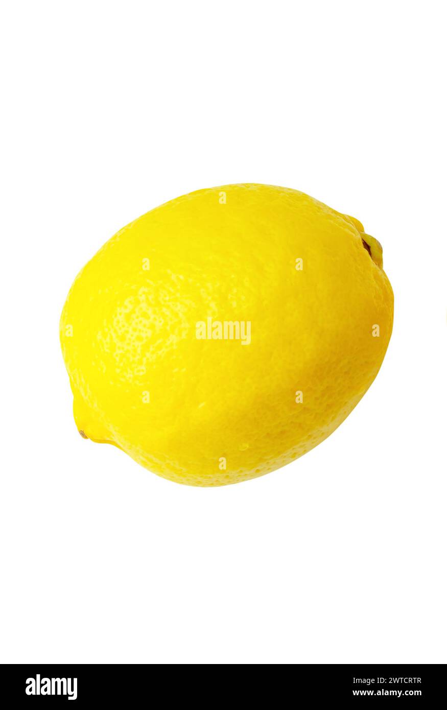 Top view of fresh yellow lemon fruit with some drops is isolated on ...