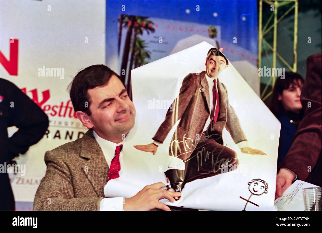 The British Comedian Rowan Atkinson doing an in store appearance as iMr ...