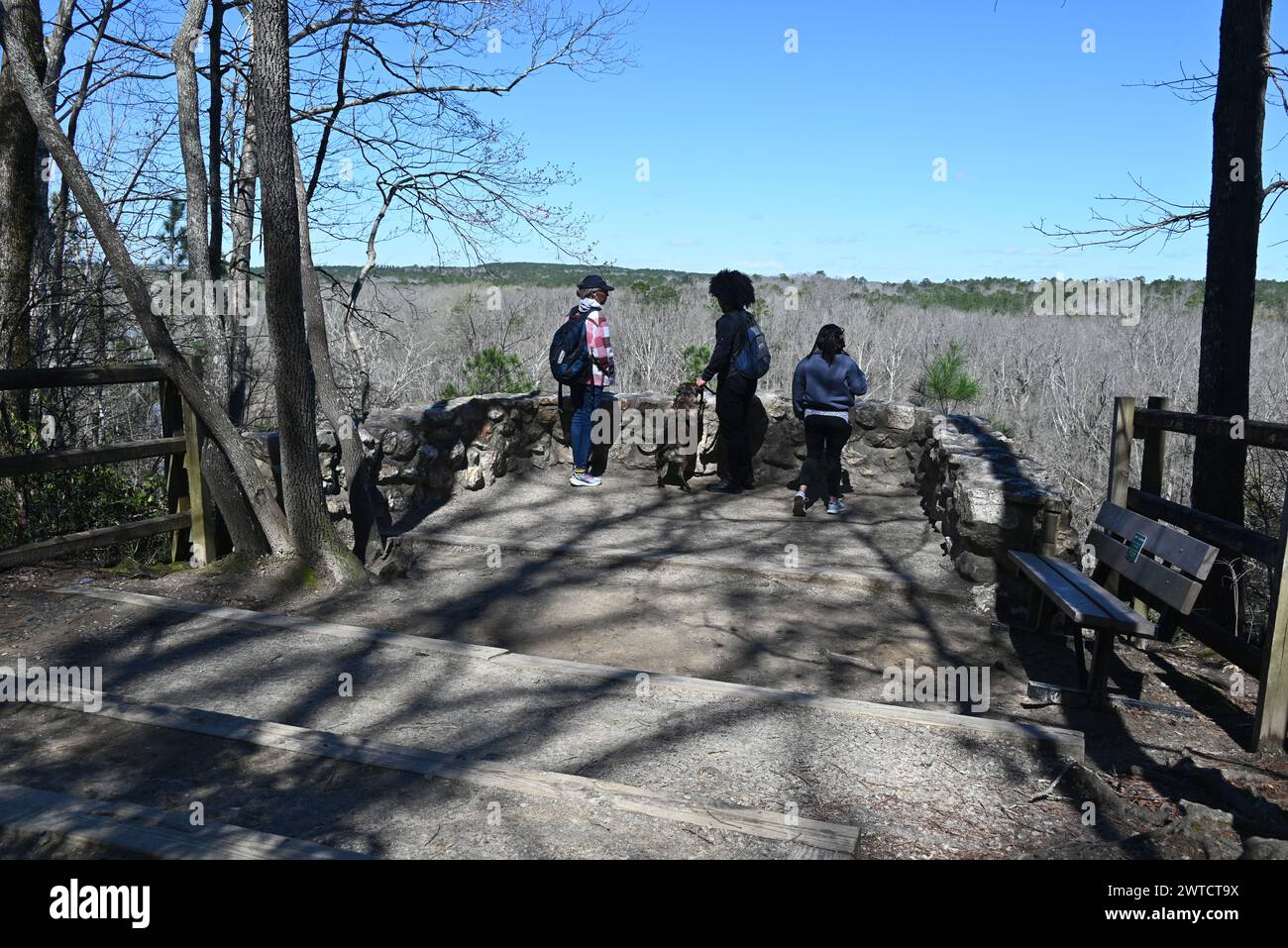A family takes in the view from the Cape Fear River overlook in Raven ...