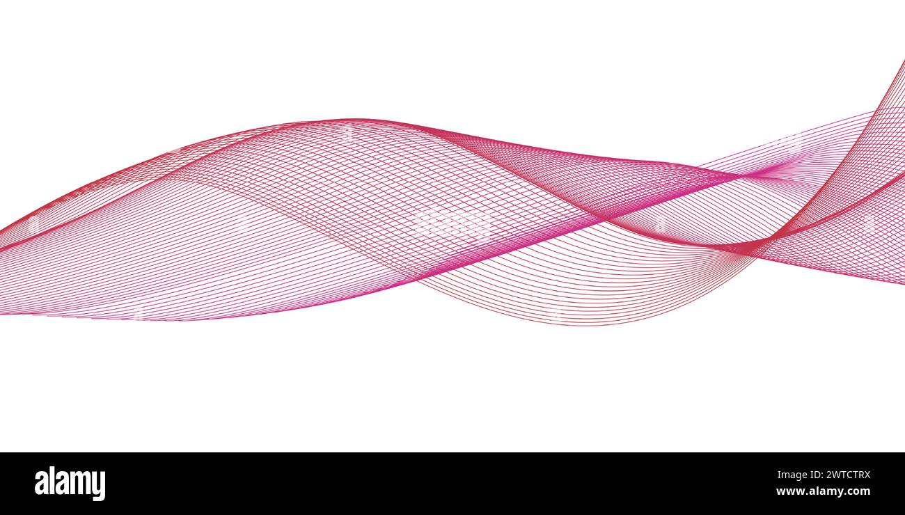 Abstract red waves on white background. Electronic color waves. Vector ...