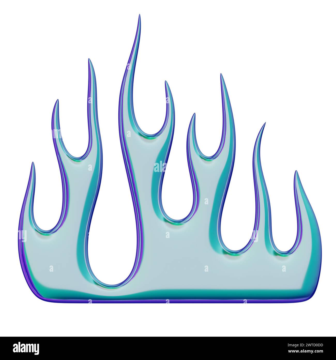 3D flame. Trendy Y2K element. Iridescent colorful burning fire shape ...