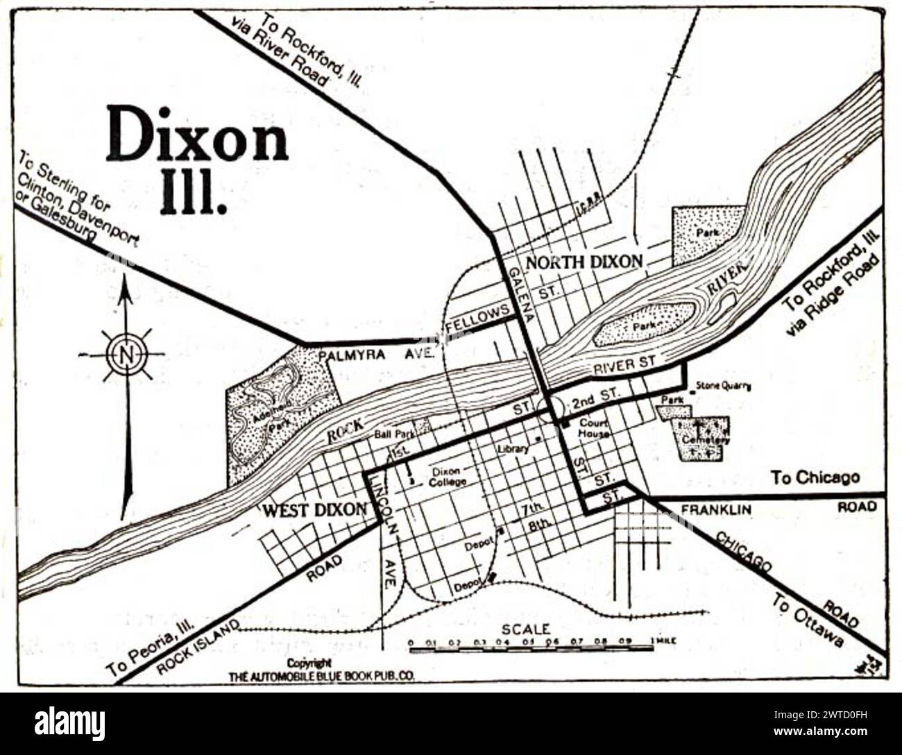 Map of Dixon in 1919 Stock Photo - Alamy