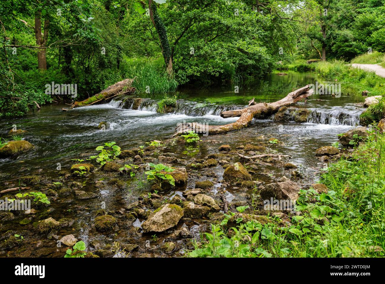 The River Dove viewed from the path between Dovedale and Milldale in ...