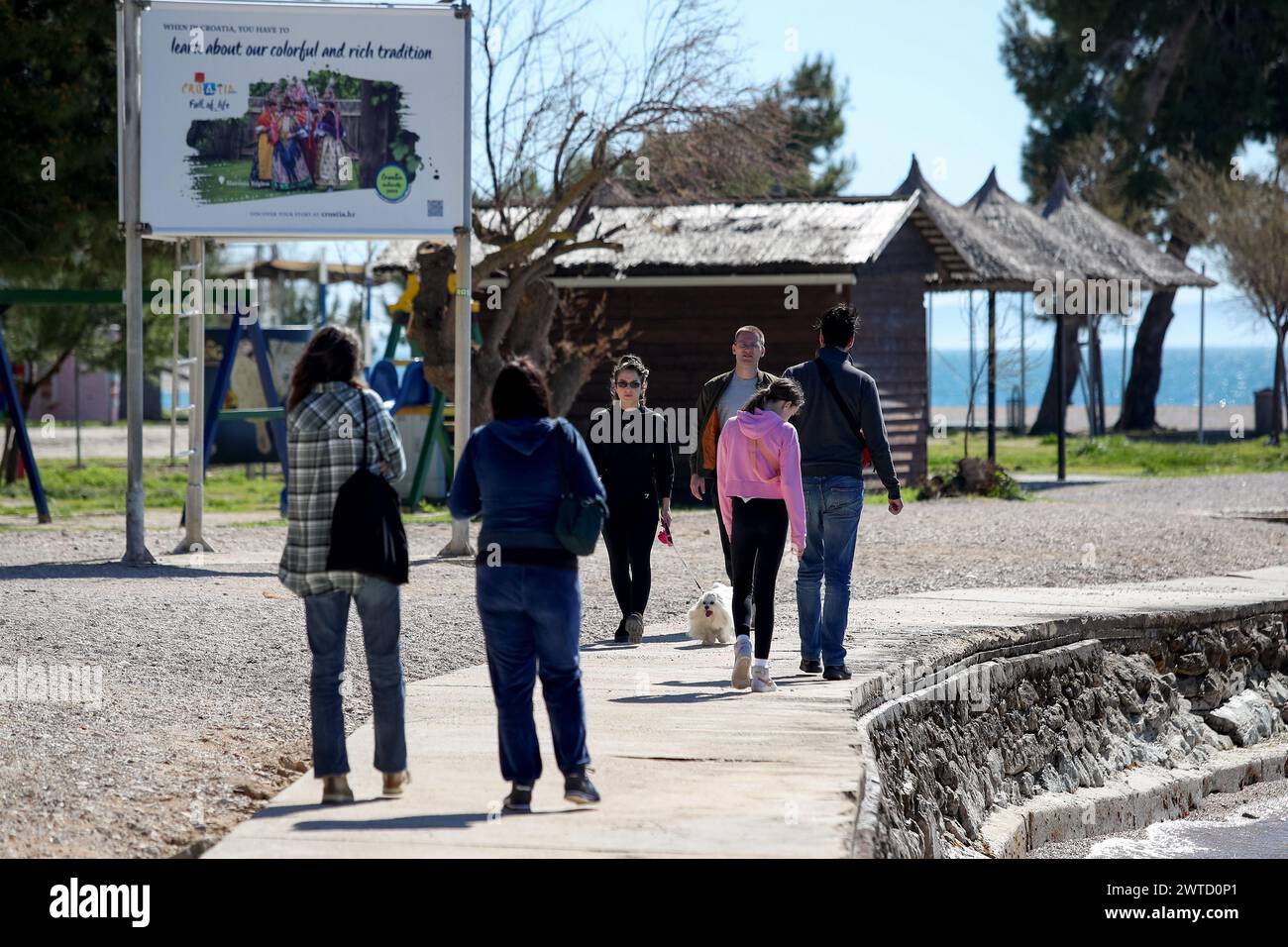 Zadar, Croatia. 17th Mar, 2024. People enjoy the warm winter day in ...