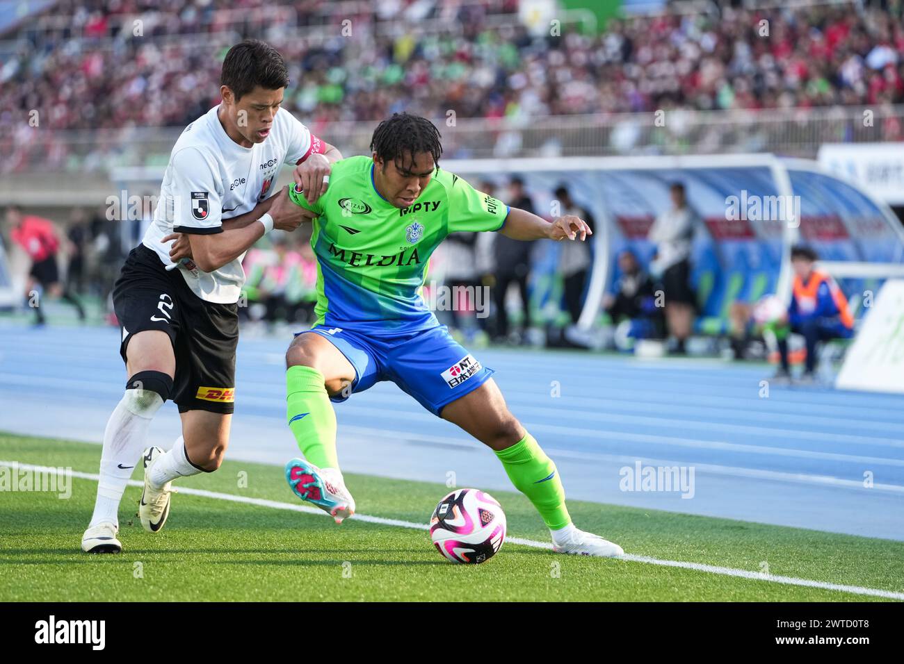 Lemongas Stadium Hiratsuka, Kanagawa, Japan. 17th Mar, 2024. (L-R ...