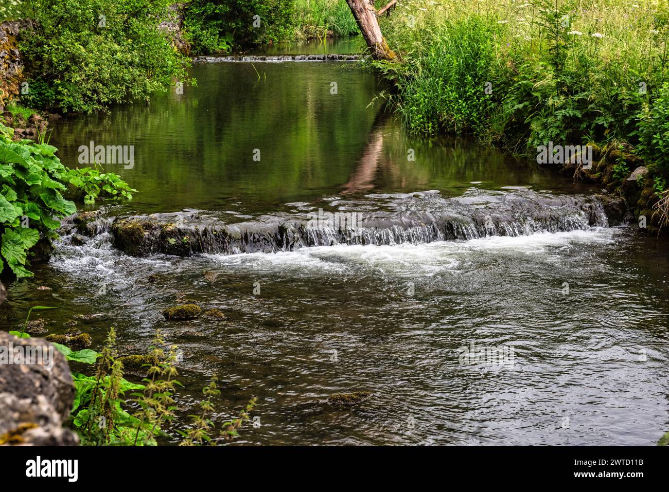 The River Dove viewed from the path between Dovedale and Milldale in ...