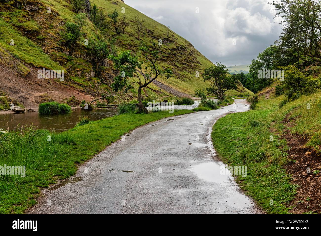 Dovedale and the River Dove in the Peak District in Derbyshire, England ...