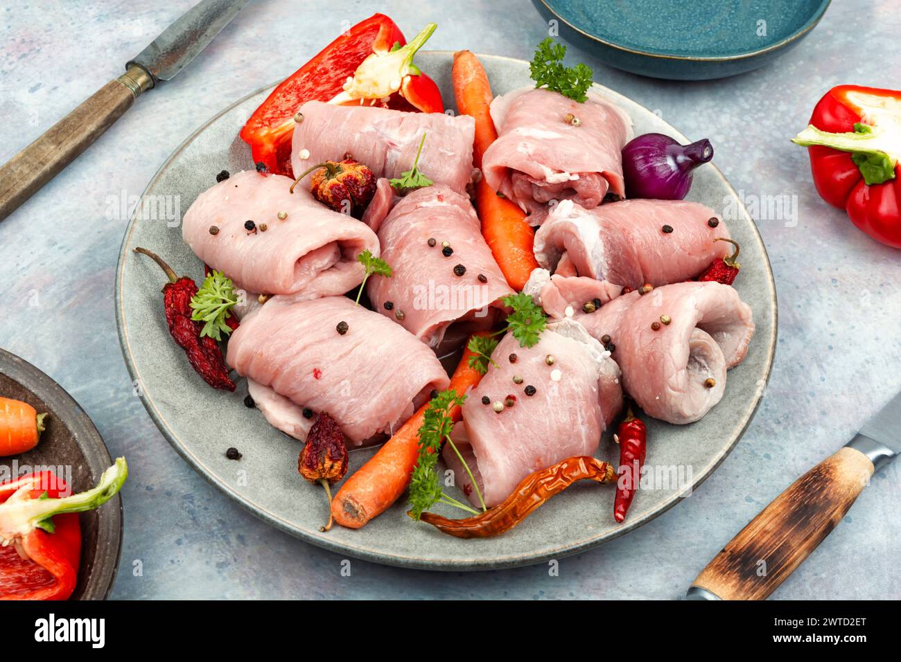 Raw pork shoulder steak hi-res stock photography and images - Alamy