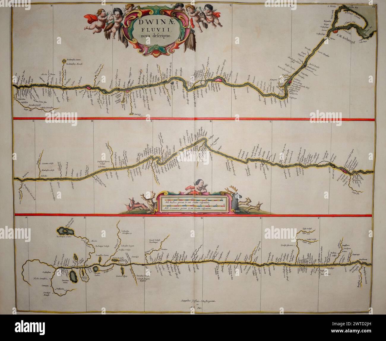 "Dwinae Fluvii nova descriptio." by Johannes Janssonius (1588-1664), a ...