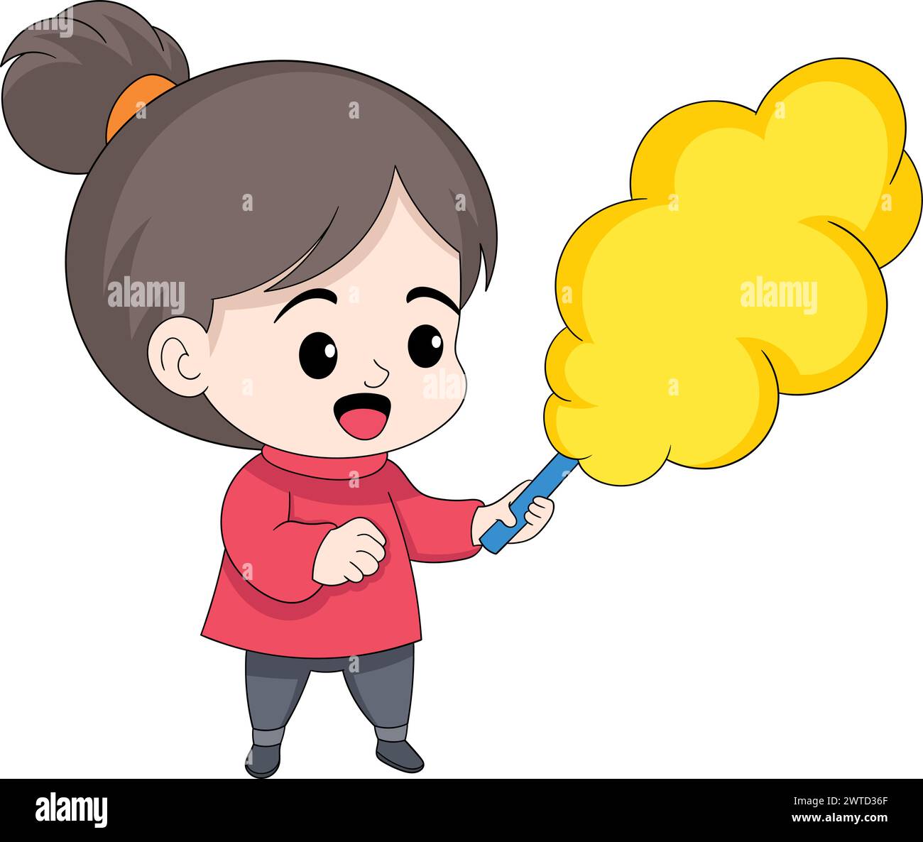 Illustration of the celebration party, the girl is turning on the Flare ...