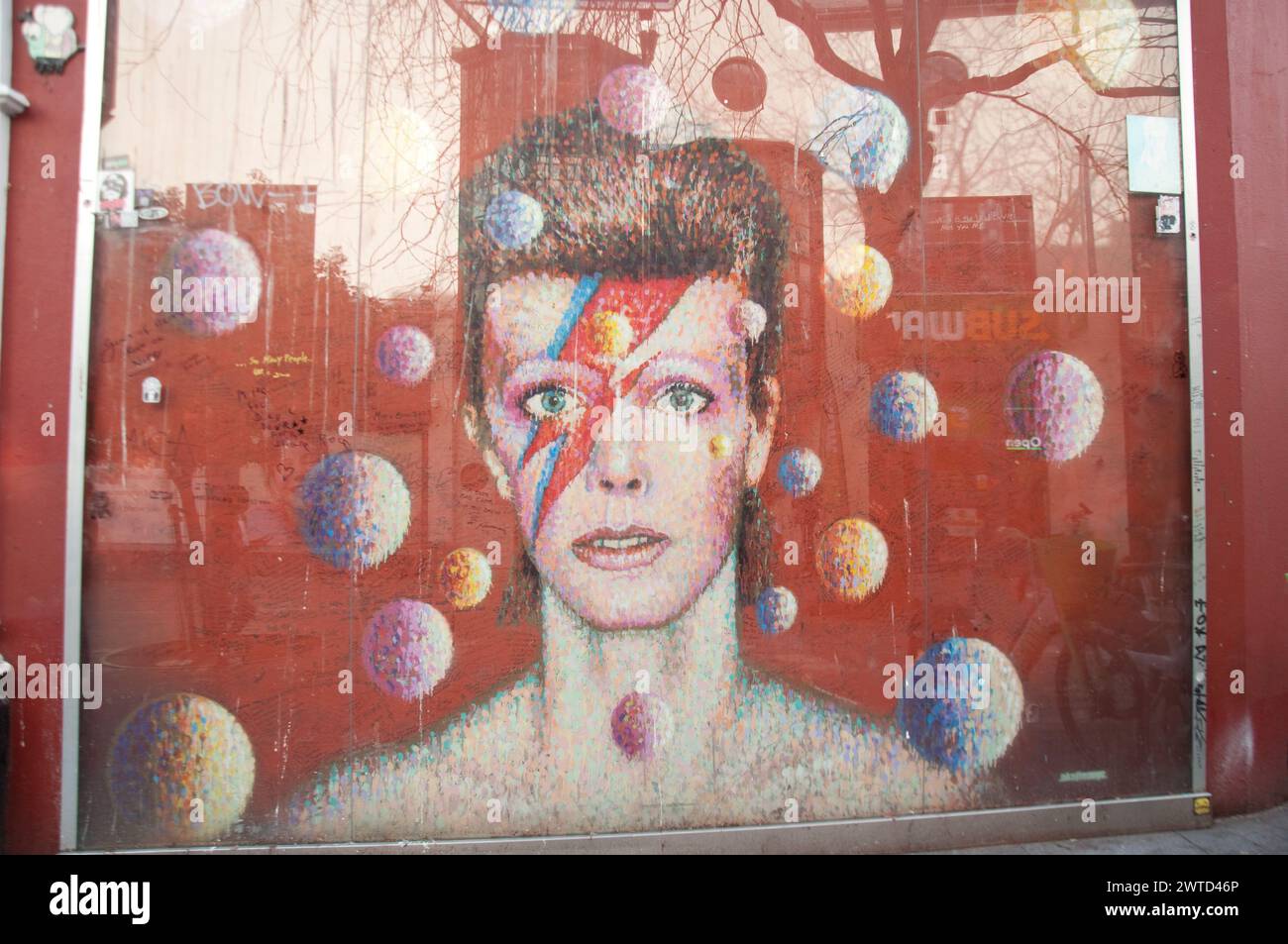 Mural Portrait of David Bowie on the side of Morley's Department Store ...