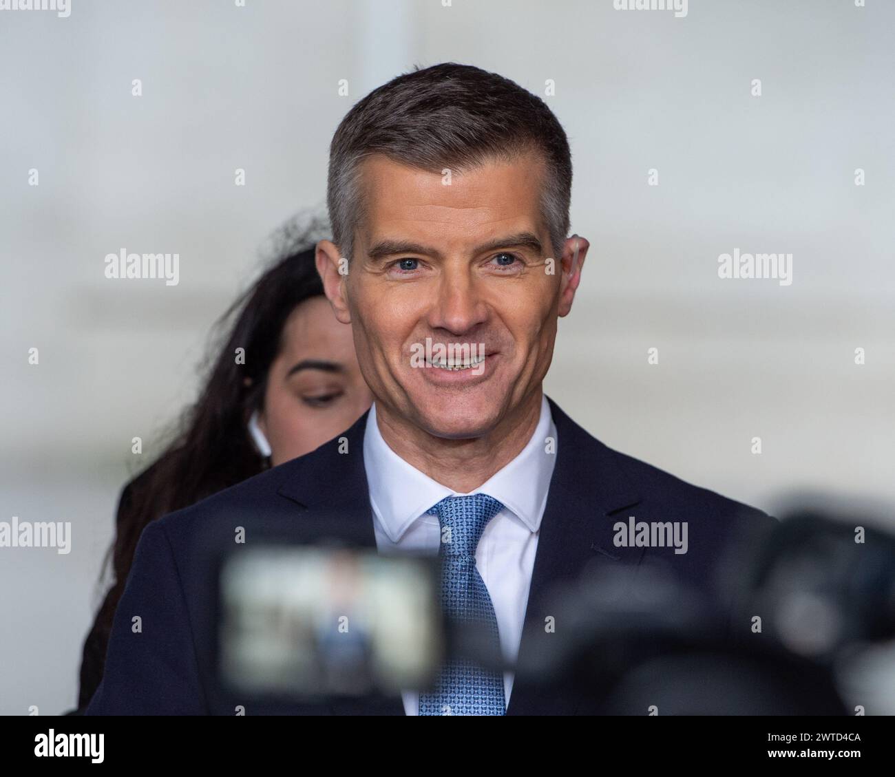 London, UK, 17th March 2024. Transport Secretary Mark Harper is spotted ...