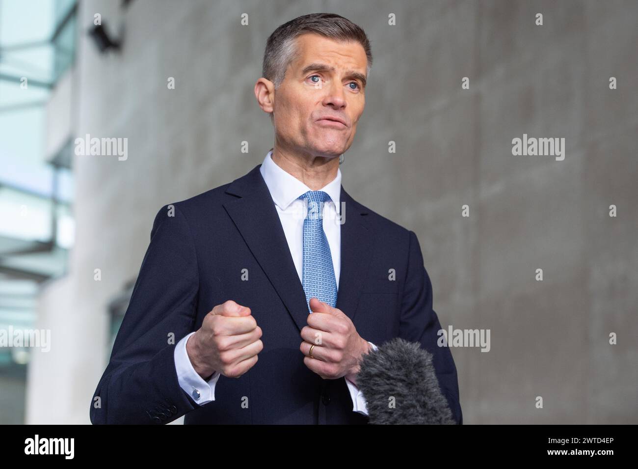 London, UK, 17th March 2024. Transport Secretary Mark Harper is spotted ...