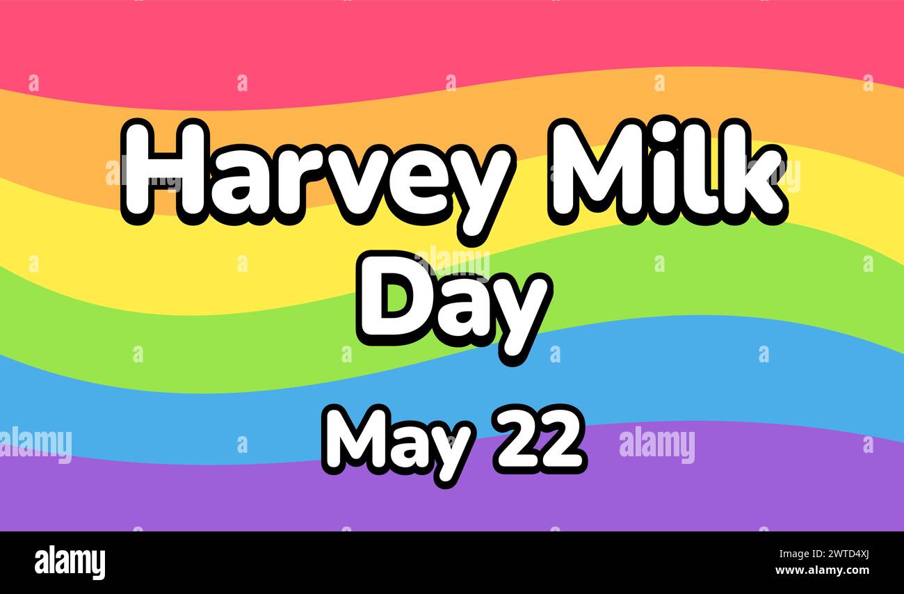 Harvey Milk Day banner on rainbow flag background. Vector banner ...