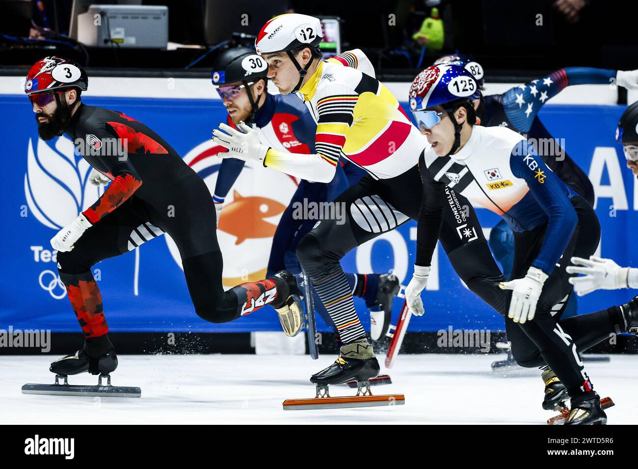 ROTTERDAM - Stijn Desmet (BEL) during the quarter-final 1000 meters men ...