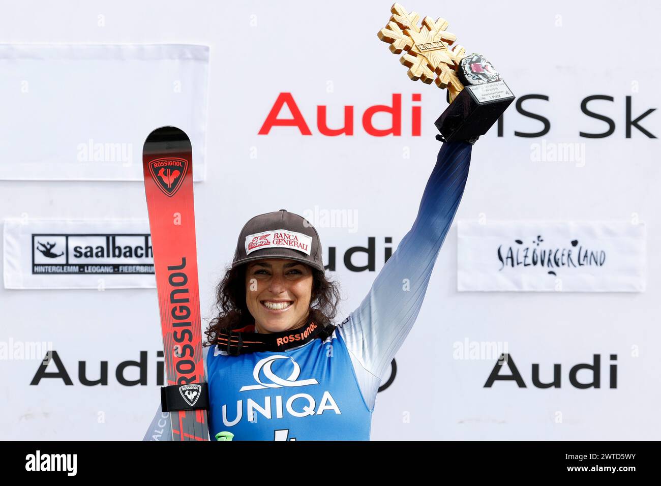 Italy's Federica Brignone celebrates winning an alpine ski, women's ...