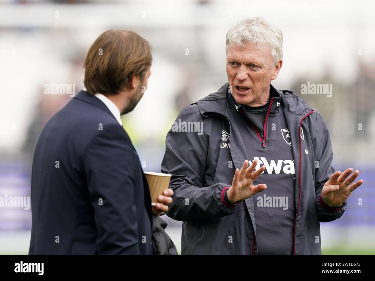 West Ham United technical director Tim Steidten and manager David Moyes ...