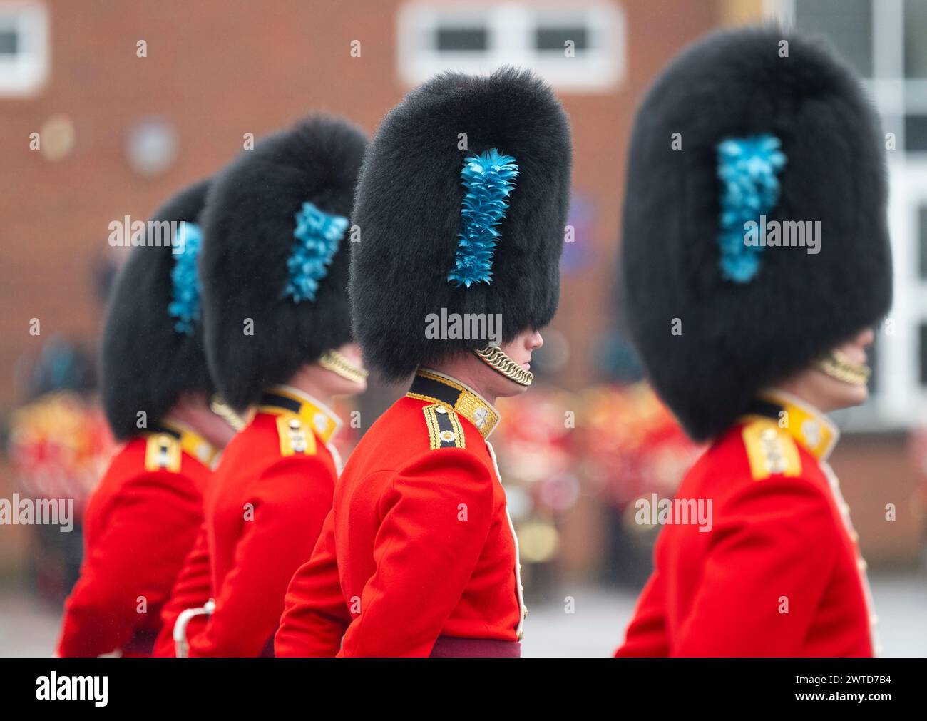 Mons Barracks, Aldershot, Hampshire, UK. 17th March 2024. The Irish ...