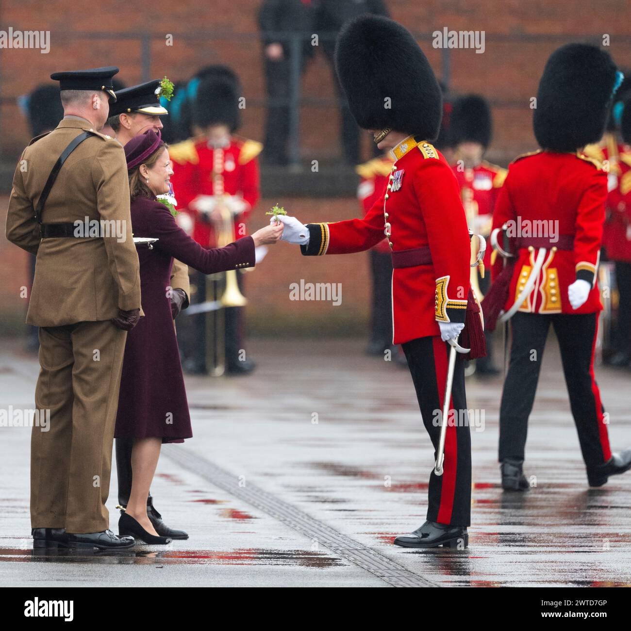Mons Barracks, Aldershot, Hampshire, UK. 17th March 2024. The Irish ...