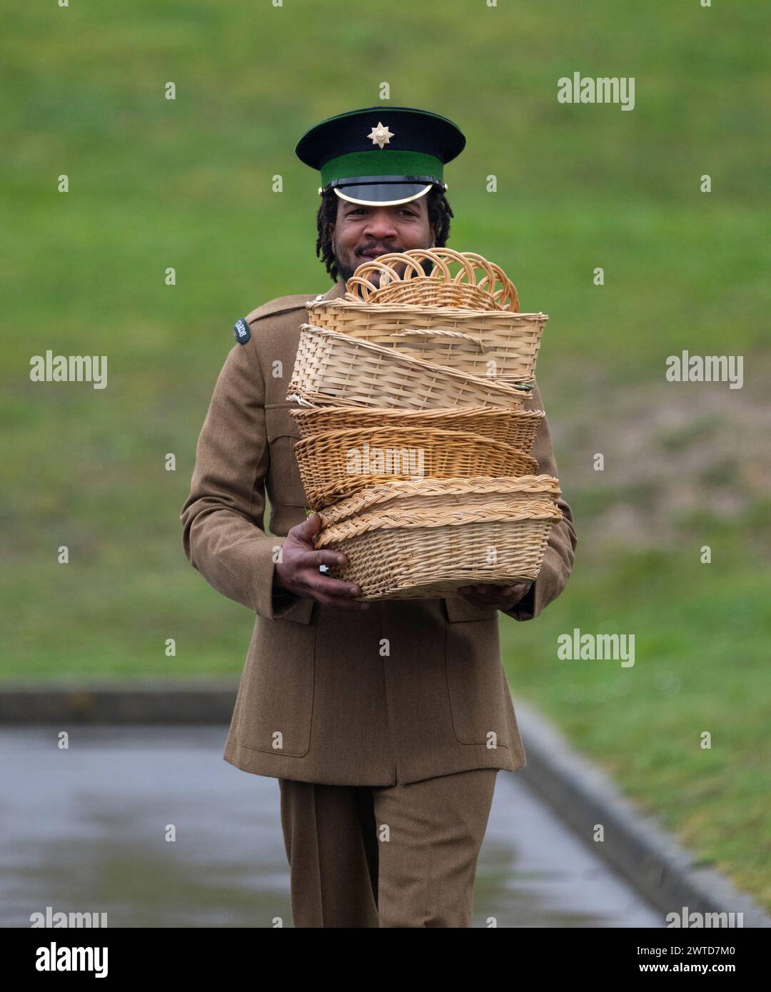 Mons Barracks, Aldershot, Hampshire, UK. 17th March 2024. The Irish ...
