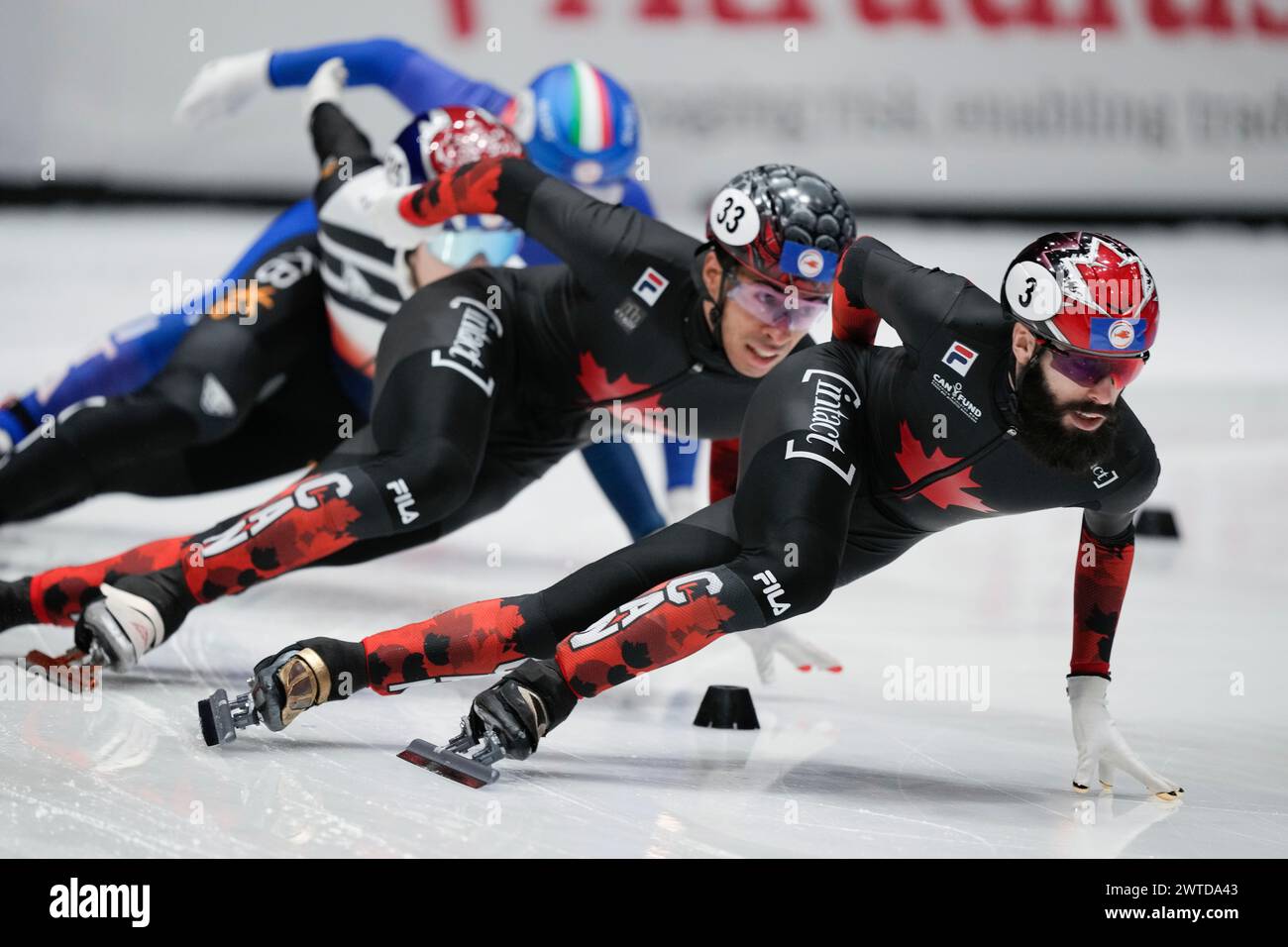 Canada's Steven Dubois leads before Canada's William Dandjinou in the ...