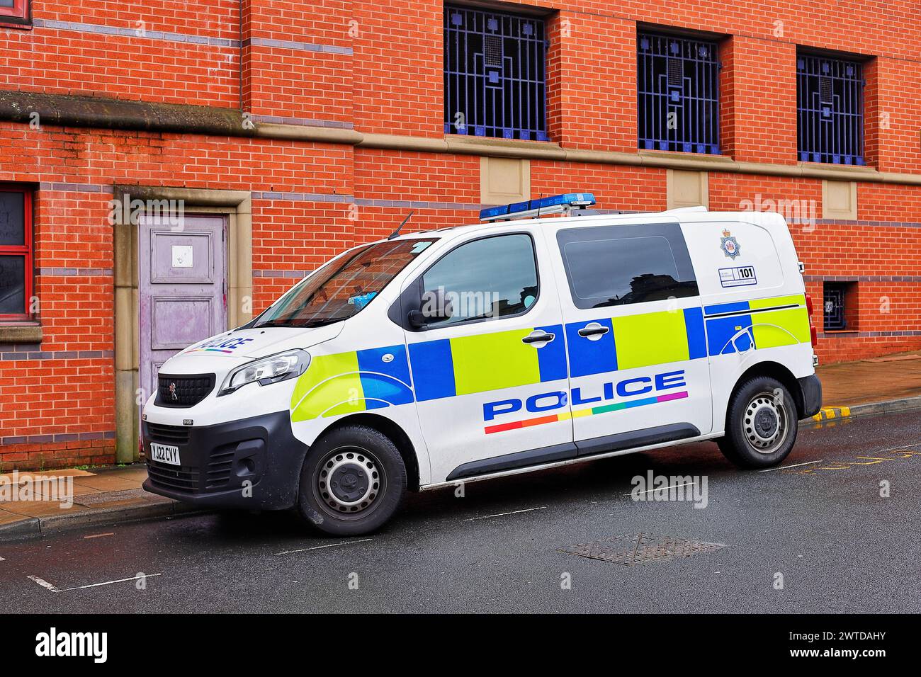 Police van parked outside Leeds Central Police Station, West Yorkshire ...