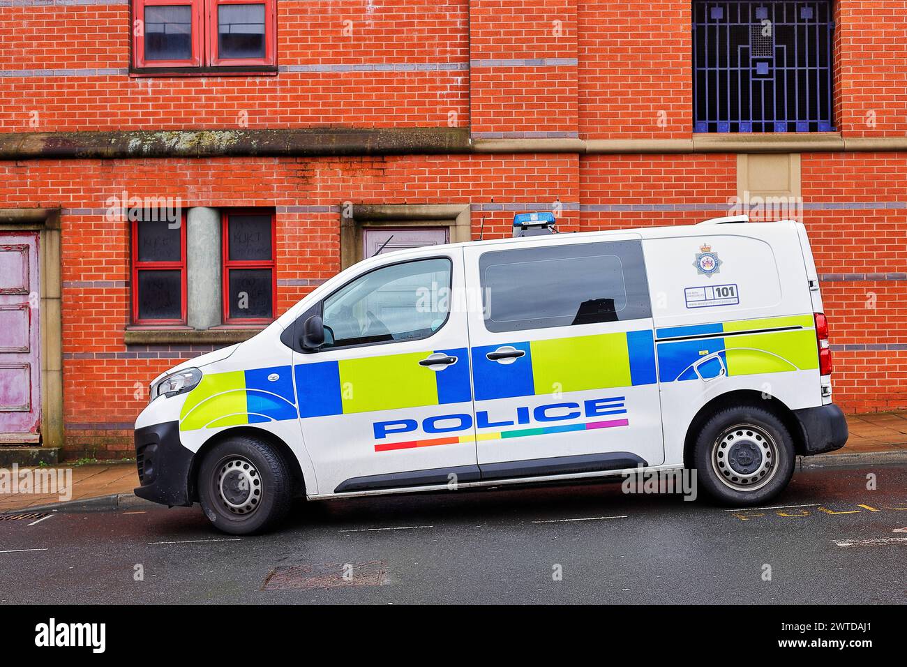 Police van parked outside Leeds Central Police Station, West Yorkshire ...