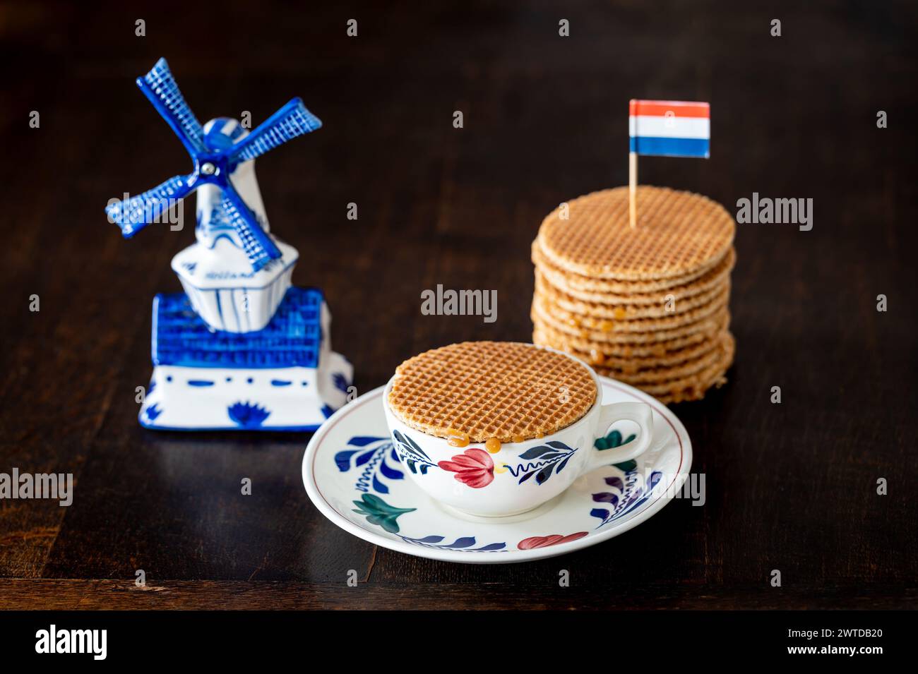 A traditional dutch Stroopwafel, a round waffle cookie from The ...