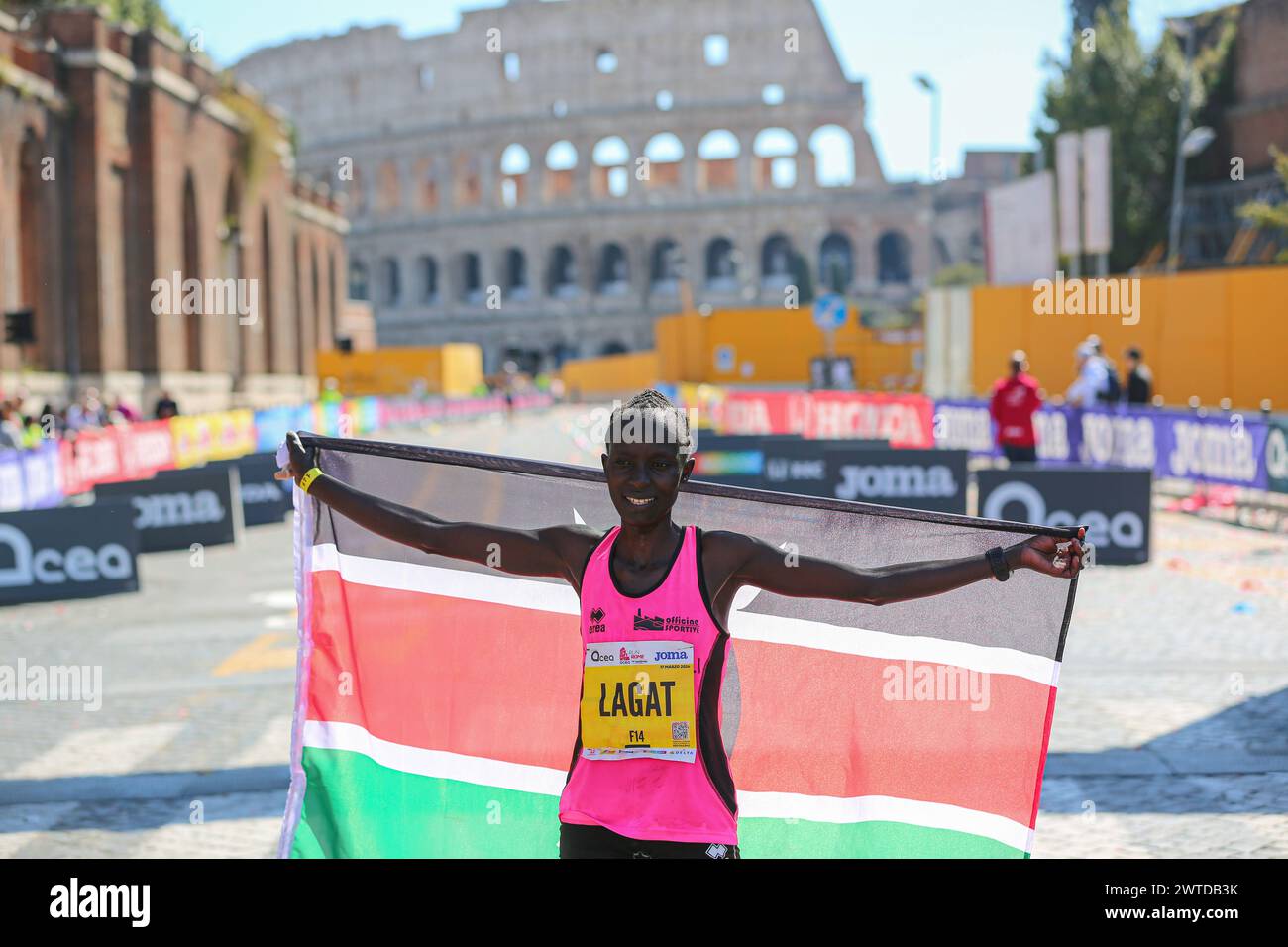 Rome, Italy. 17th Mar, 2024. Women's gold medalist Ivyne Lagat of Kenya ...