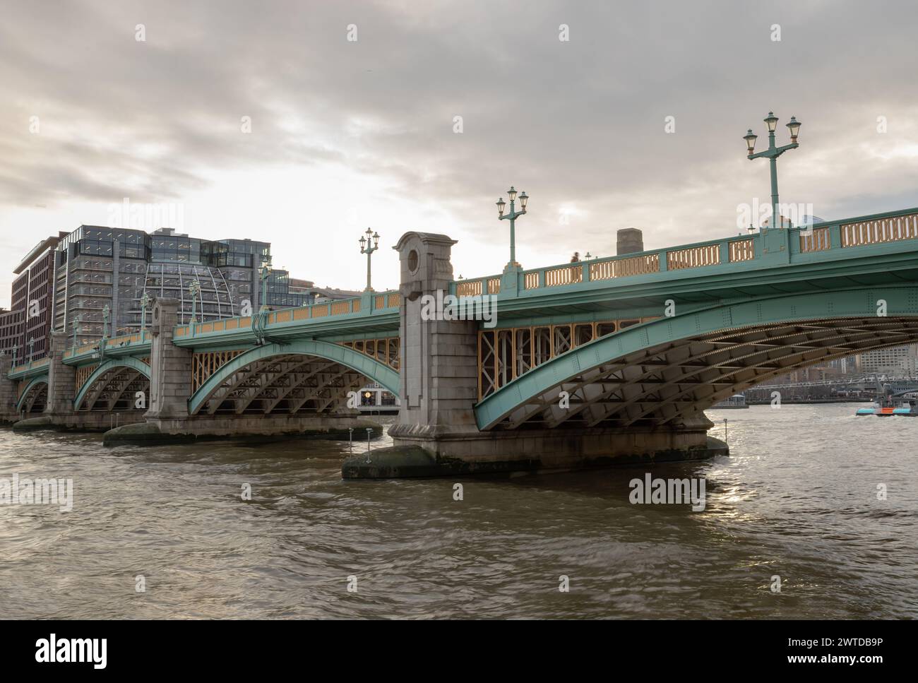 London, UK - Feb 27, 2024 - View of Southwark Bridge cross The River ...