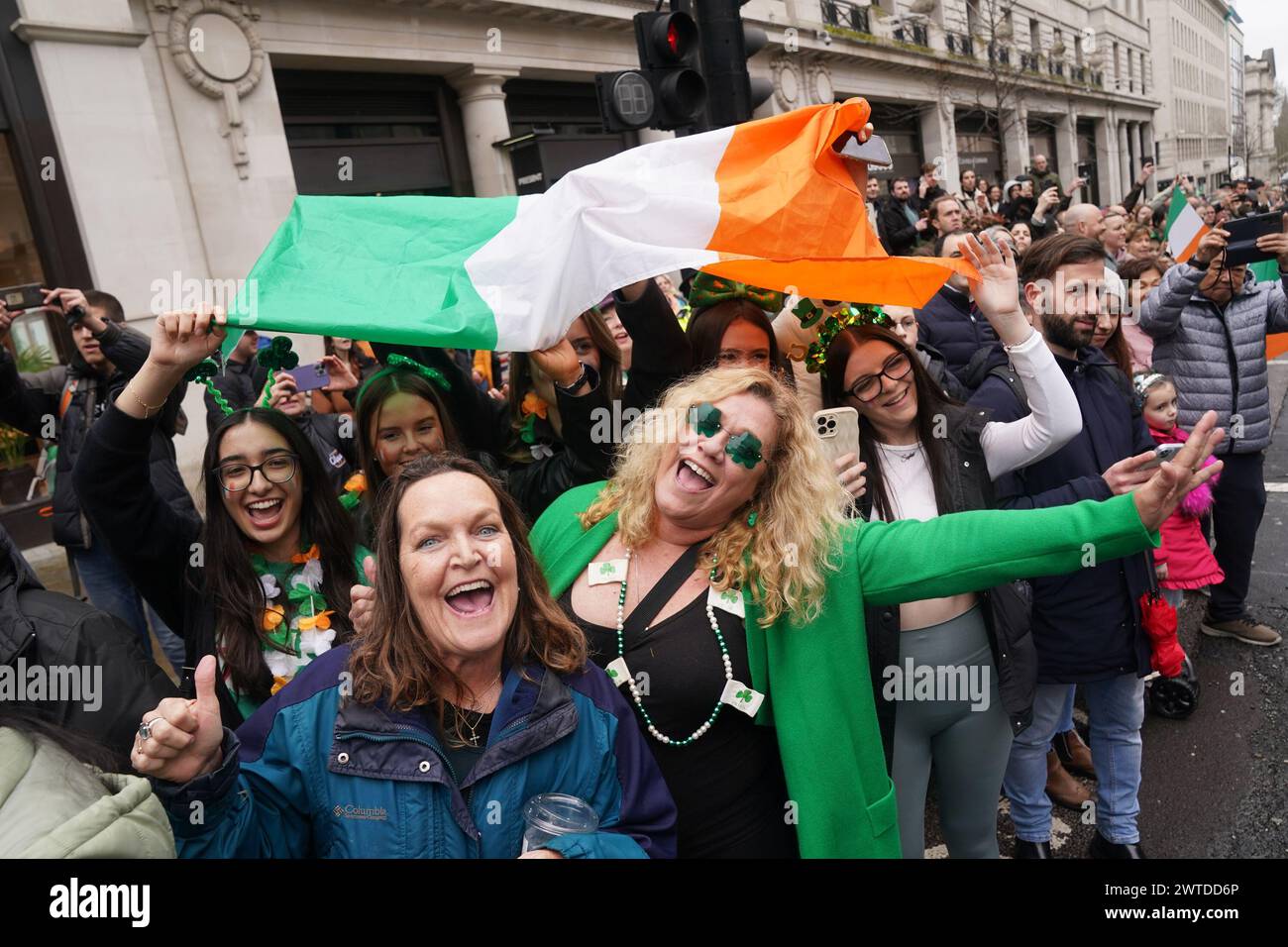 The crowd at the St Patrick's Day Parade in central London. Picture ...