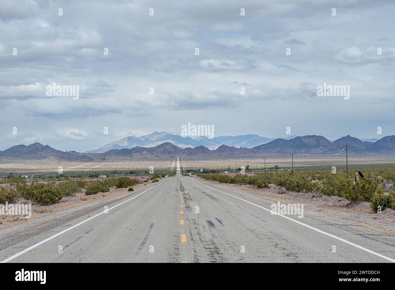 Iconic Route 66 near Amboy in the Mojave desert, California Stock Photo ...