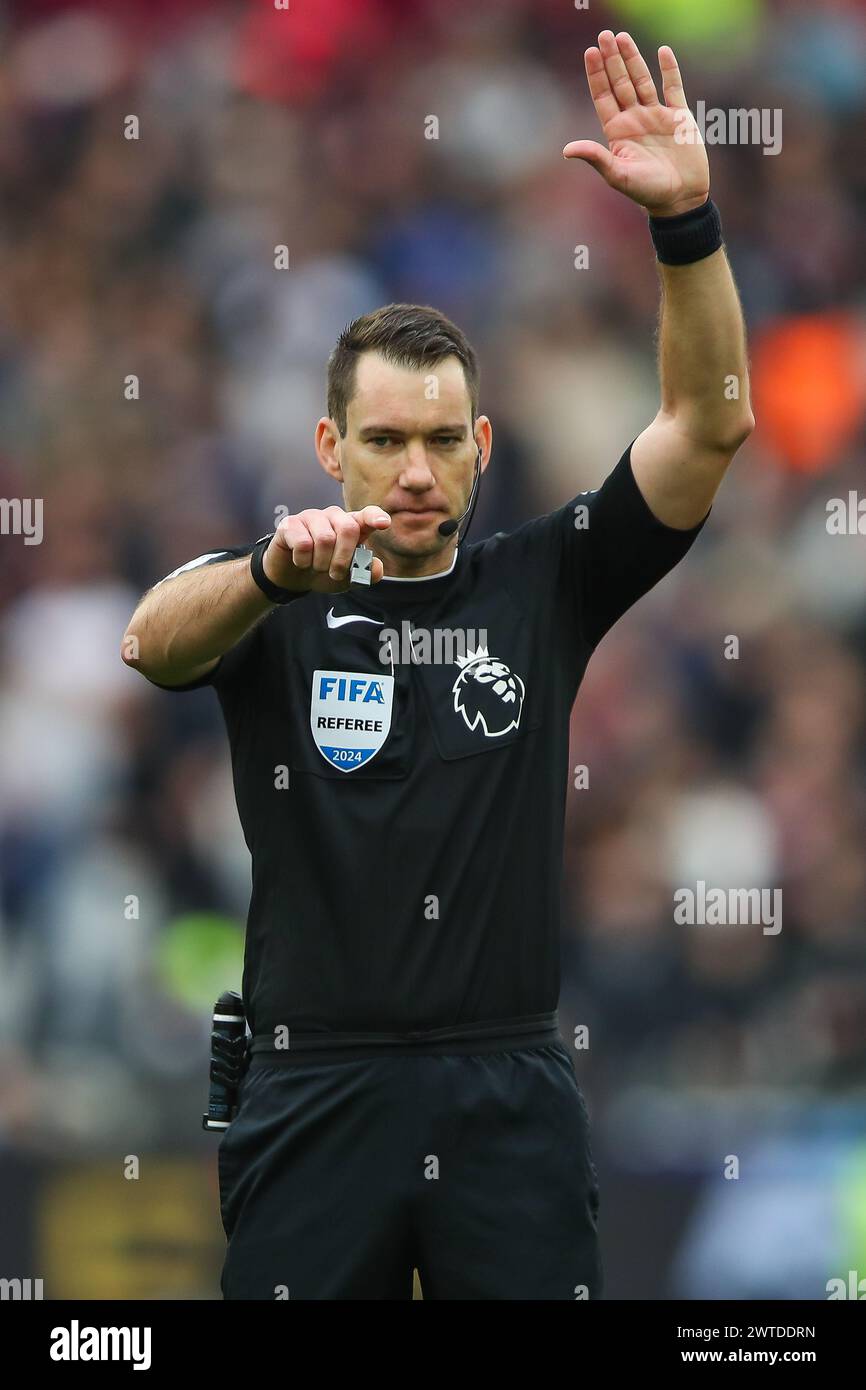 Referee Jarred Gillett during the Premier League match West Ham United ...