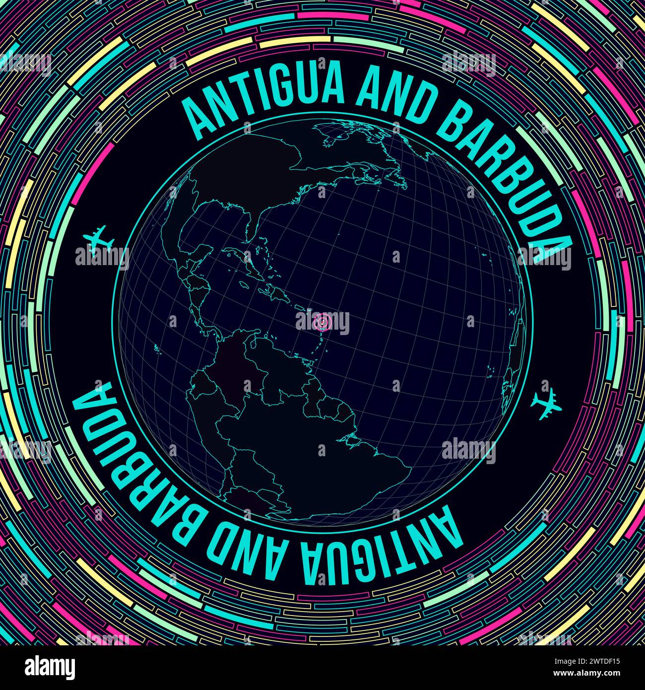 Abstract map outline antigua hi-res stock photography and images - Alamy