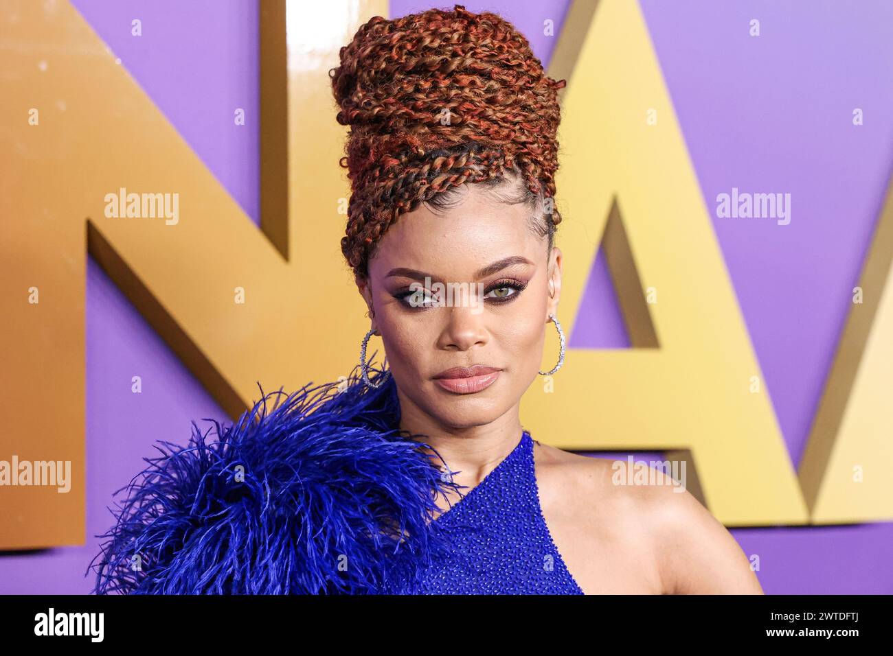 LOS ANGELES, CALIFORNIA, USA - MARCH 16: Andra Day arrives at the 55th ...