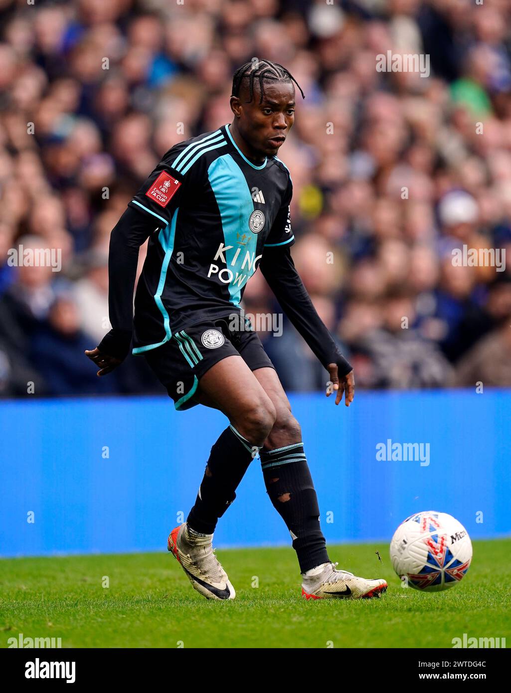 Leicester City's Abdul Fatawu during the Emirates FA Cup quarter-final ...