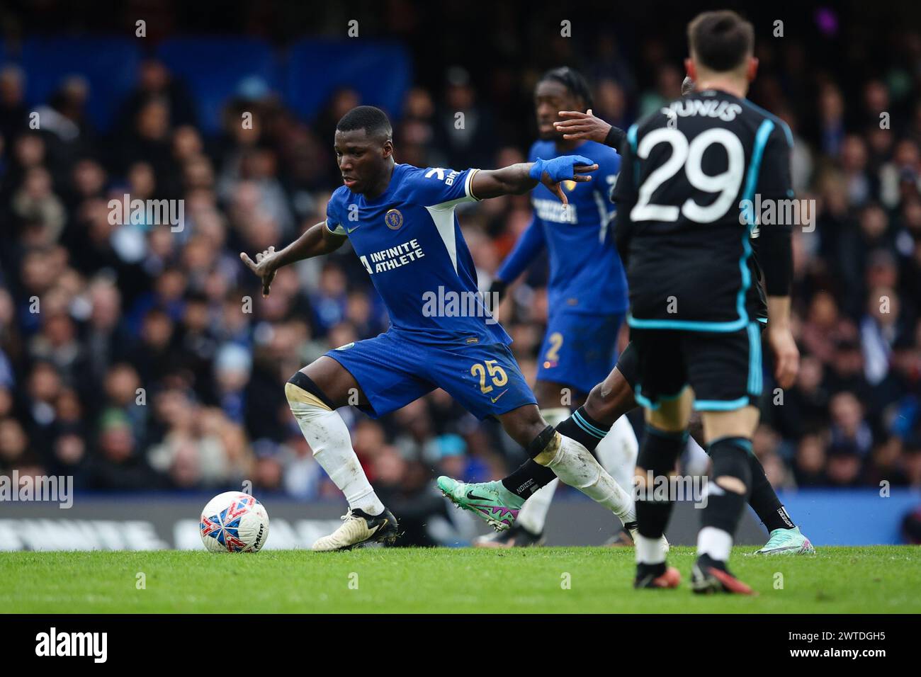 LONDON, UK - 17th Mar 2024: Moises Caicedo of Chelsea in action during ...