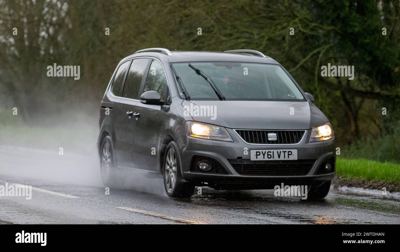 Milton Keynes,UK-Mar 17th 2024: 2011 grey diesel engine Seat Alhambra ...