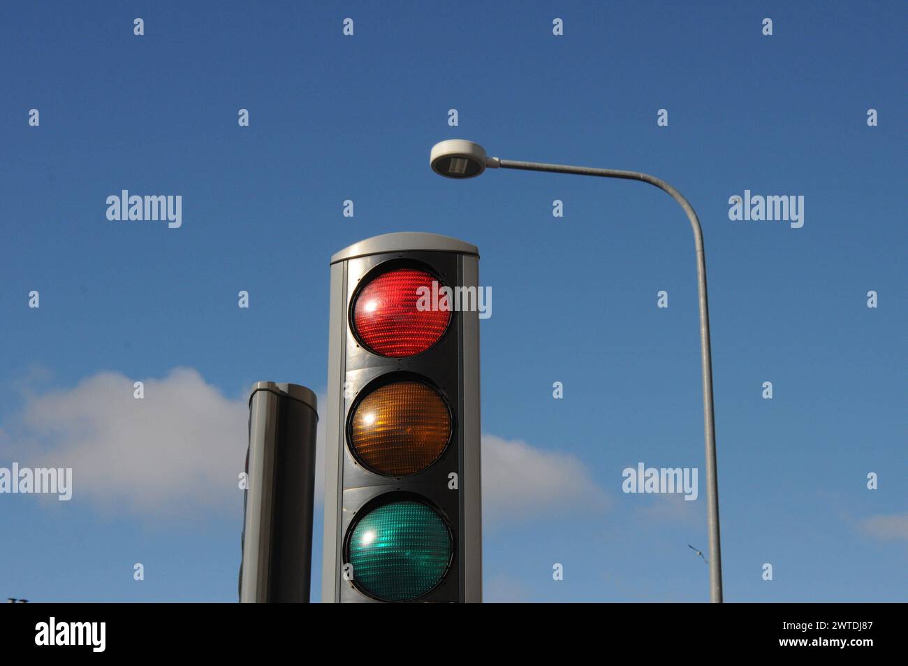 Kastrup/Copenhgen/ Denmark /17 March 2024/ Traffic signal on alleen and ...