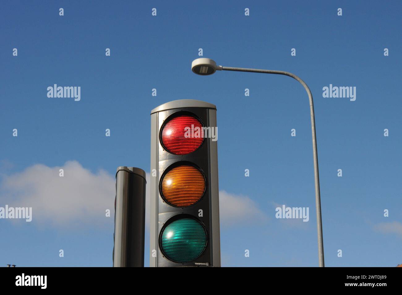 Kastrup/Copenhgen/ Denmark /17 March 2024/ Traffic signal on alleen and ...
