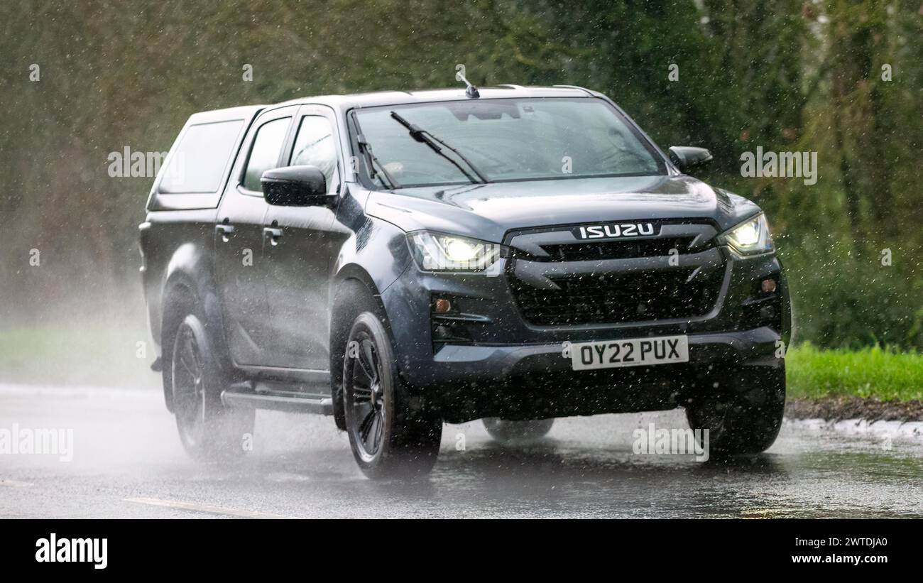 Milton Keynes,UK-Mar 17th 2024: 2022 grey Isuzu D max V Cross car ...